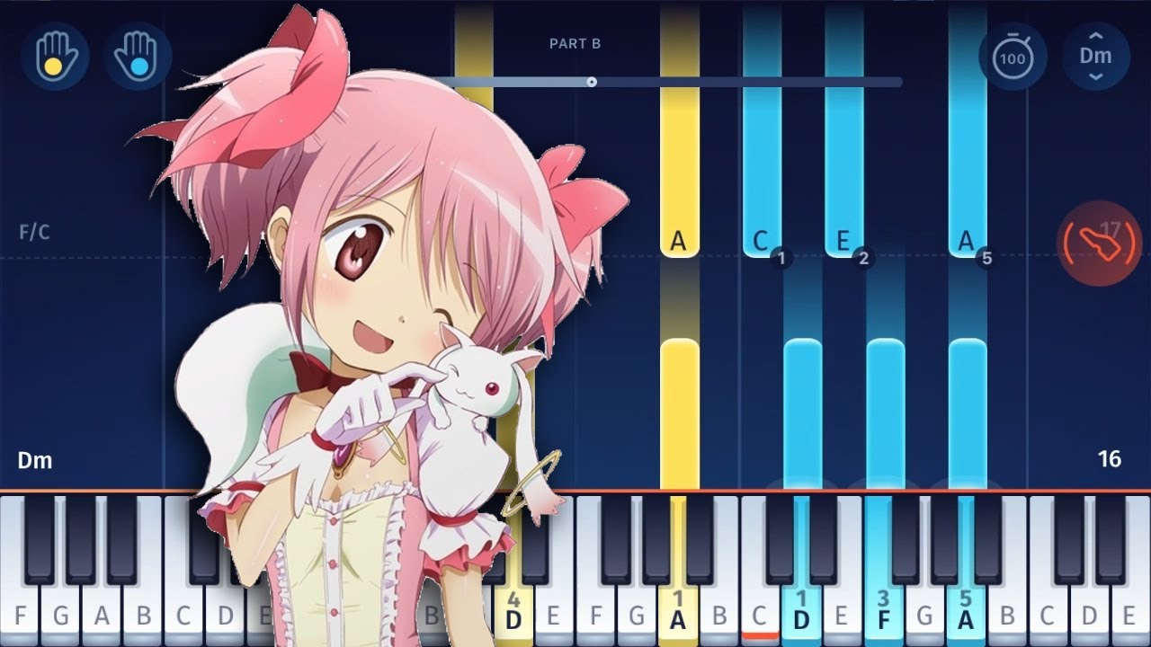 Mahou Shoujo Madoka Magica OP - Connect - EASY Piano Tutorial - YouTube