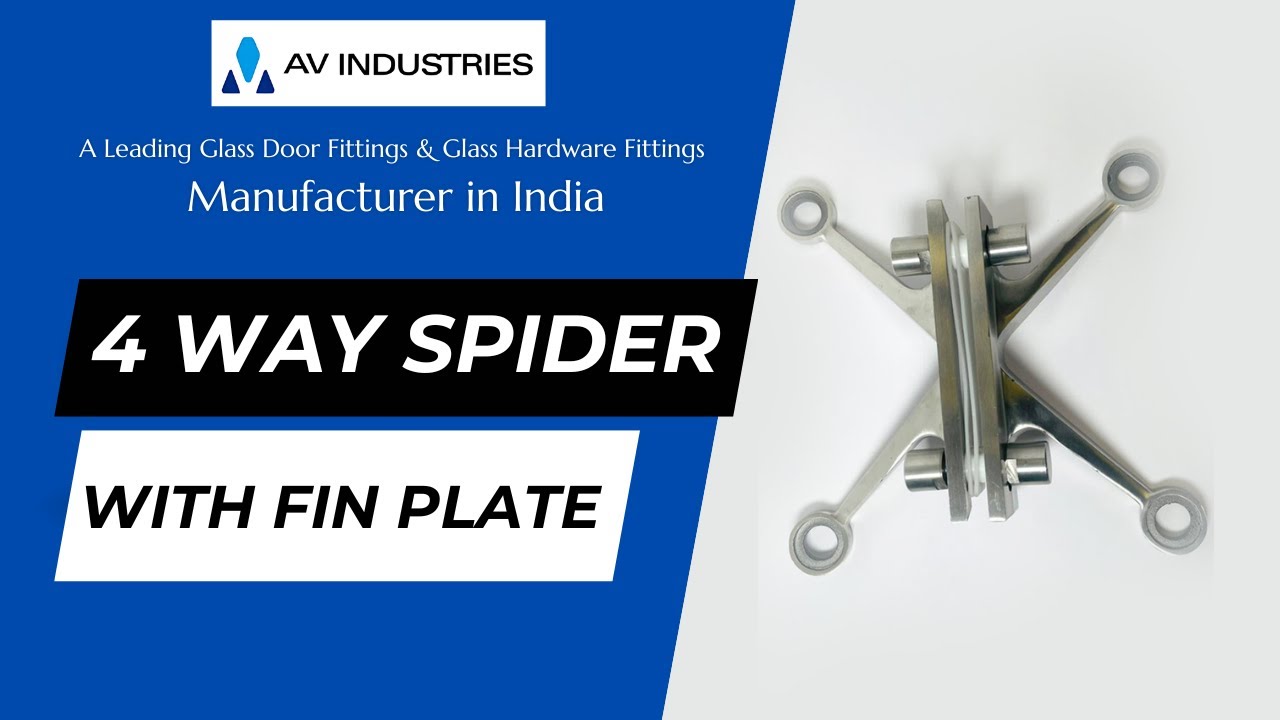 Four Way Spider with Fin by AV Industries | Advanced Glass Hardware ...