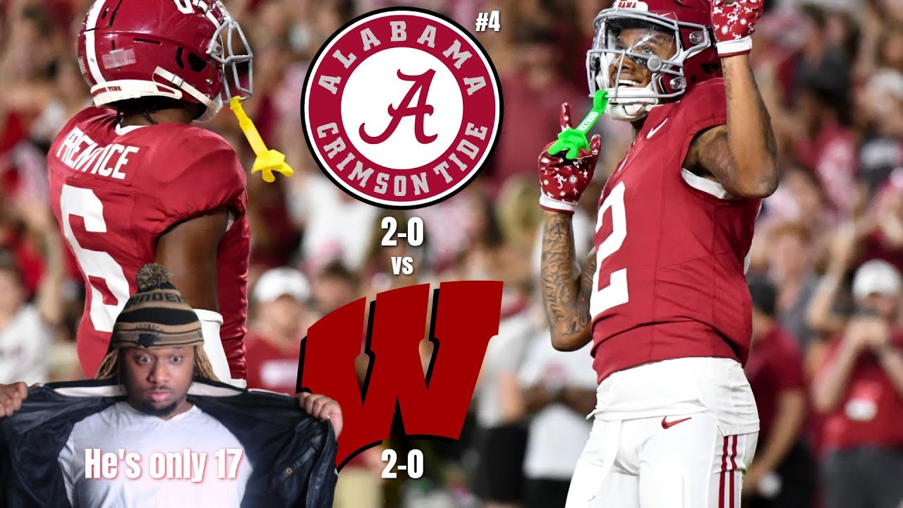 #4 Alabama vs Wisconsin | 2024 College Football Highlights! Reaction ...