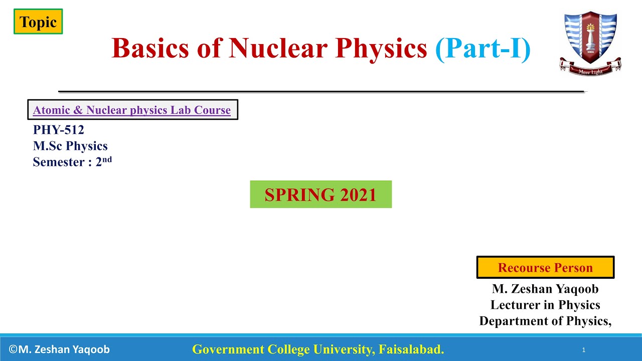 9- Basics of Nuclear Physics (Part-I) - YouTube