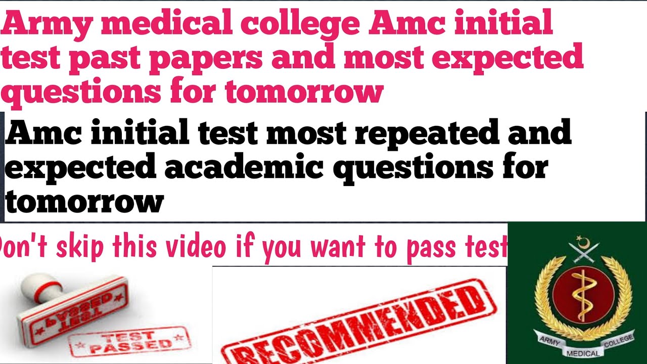 Amc past papers and most expected questions for tomorrow #amc - YouTube