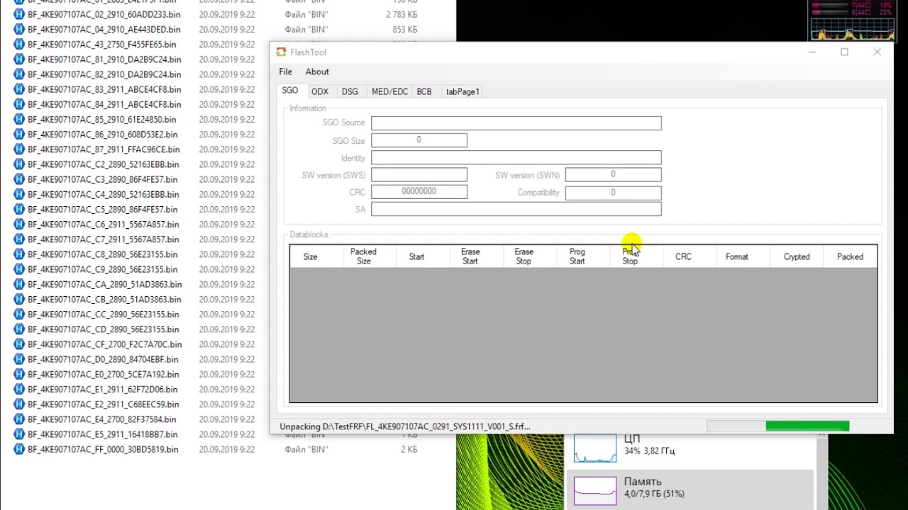 FRF to ODX-F unpacking perfomance using FRF.dll and FlashTool - YouTube