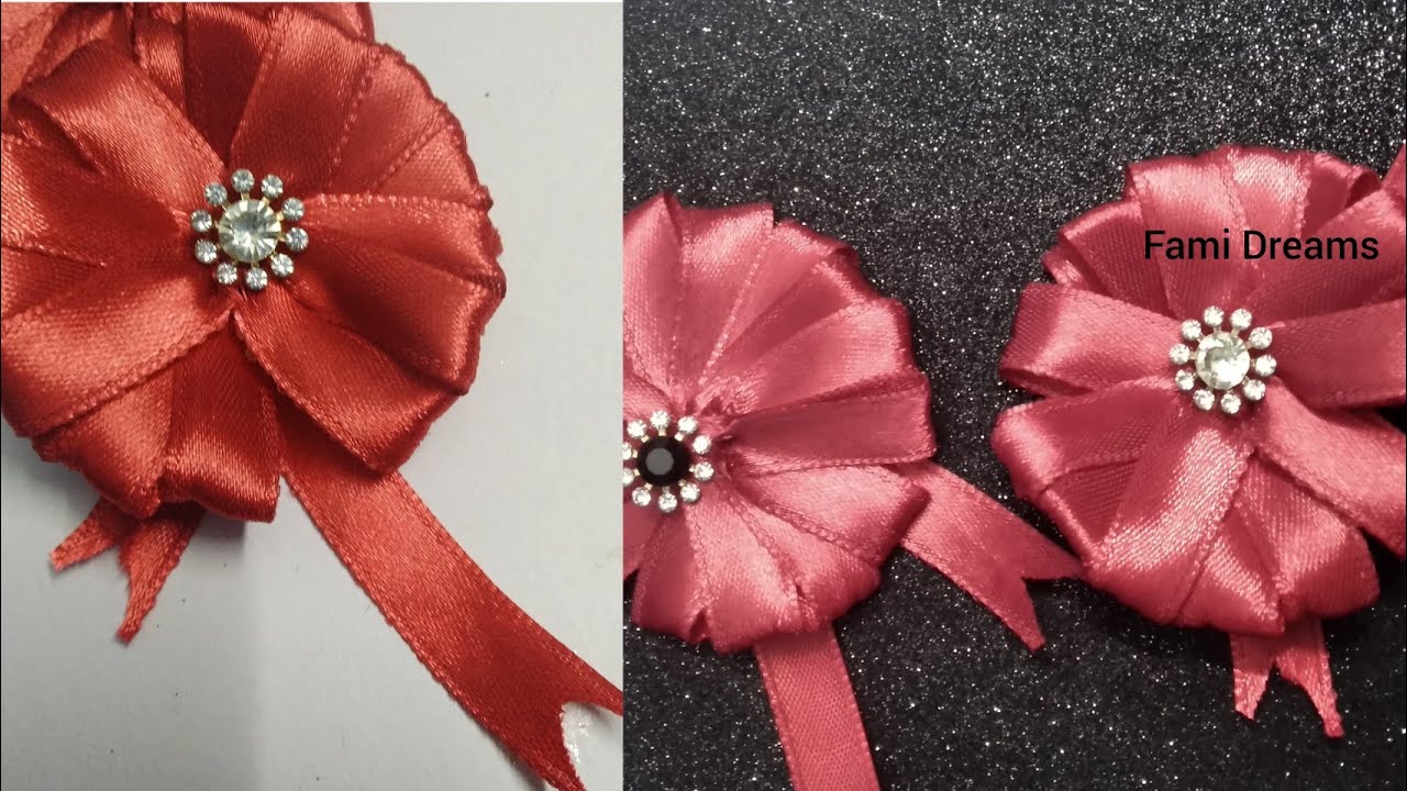 satin ribbon bow diy || DIY || how to make bow out of ribbon || how to ...
