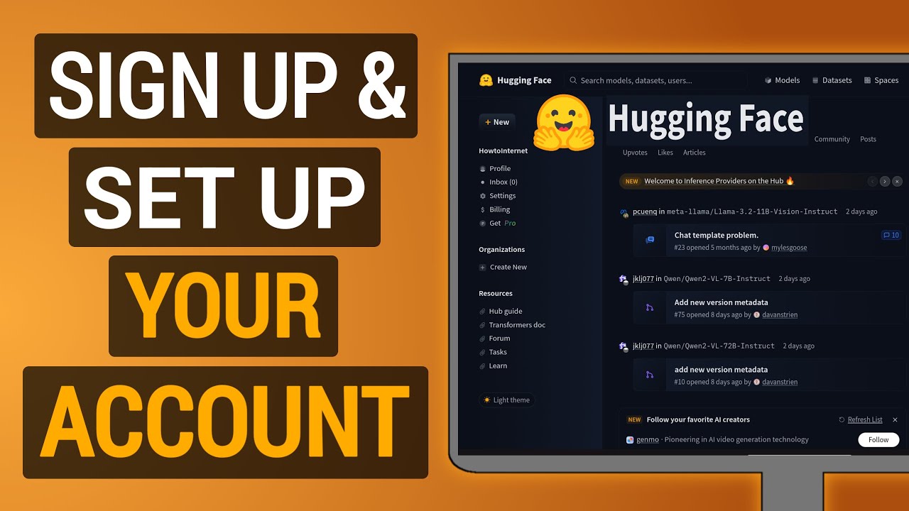 How to Sign Up for Hugging Face | Create & Set Up Hugging Face Account - YouTube