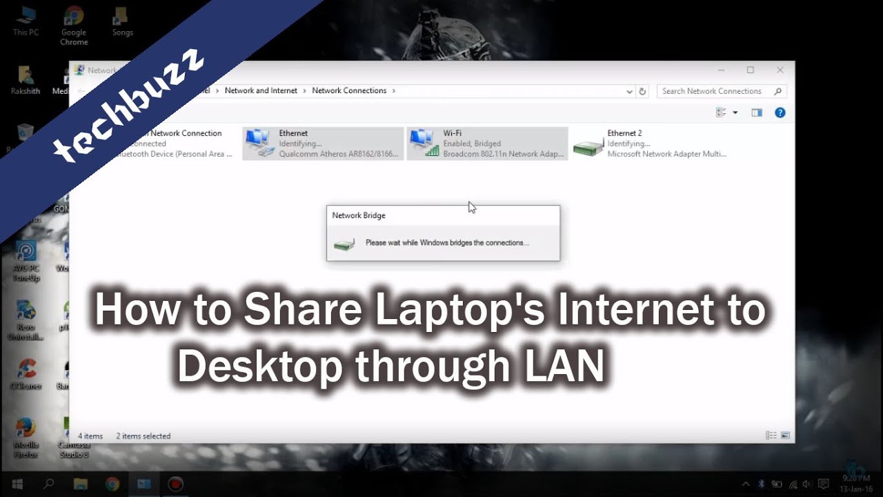 How to Share Laptop's Internet to Desktop through LAN - YouTube