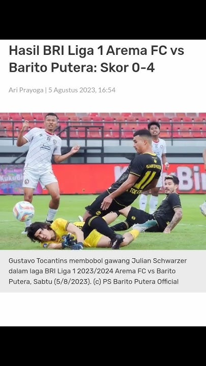 Hasil BRI Liga 1 Arema FC vs Barito Putera: Skor 0-4 - YouTube