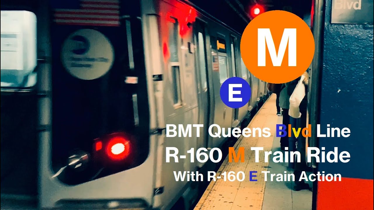 ⁴ᴷ MTA NYCT IND Queens Boulevard Line: R160 M Train ride from Queens Pl ...