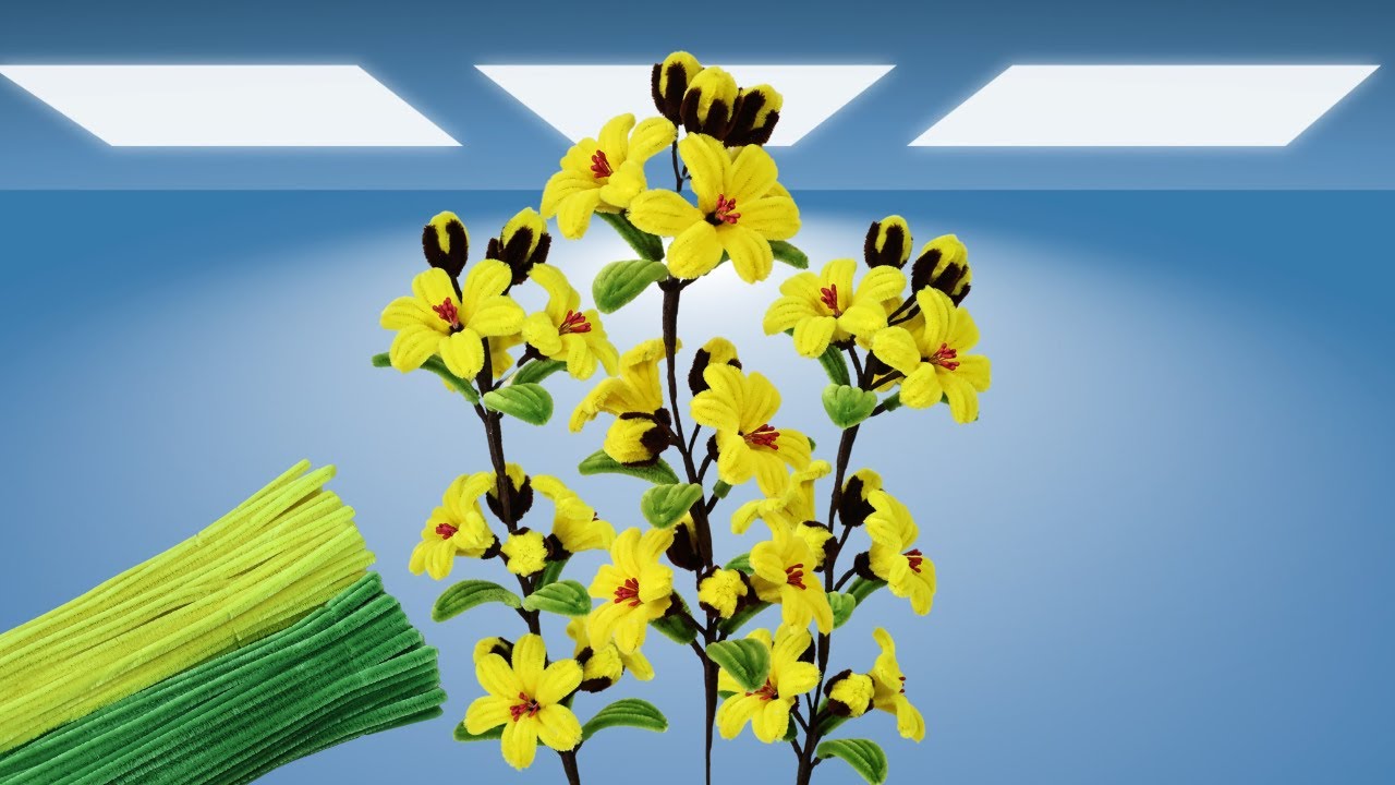 Tutorial on Making Flowers with Velvet Wire.#Flowers Made from Pipe ...