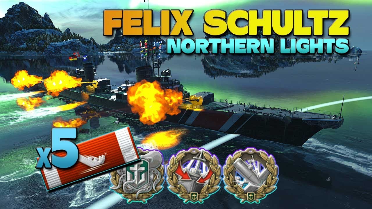 Destroyer Felix Schultz on map Northern Lights, 1k hp decider - World ...