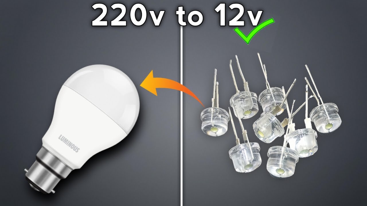 How To Make 220v LED to 12v LED at Home | 220v से 12v का LED बल्ब बनाएं ...