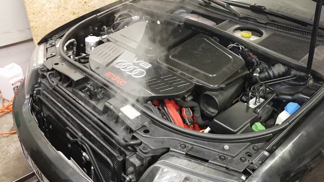Audi rs6 c5 v8 biturbo first start after motor rebuild - YouTube