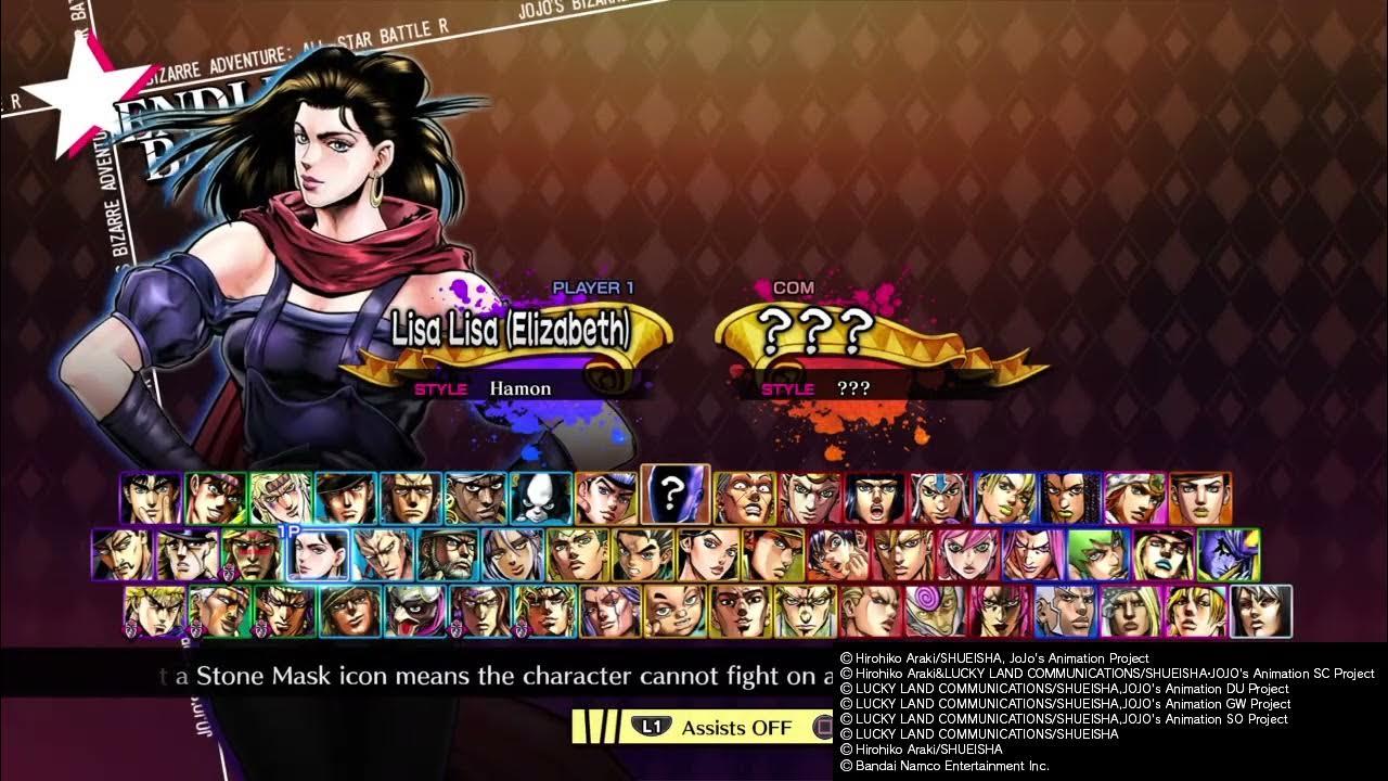 JoJo's Bizarre Adventure ASBR: Character Select - YouTube