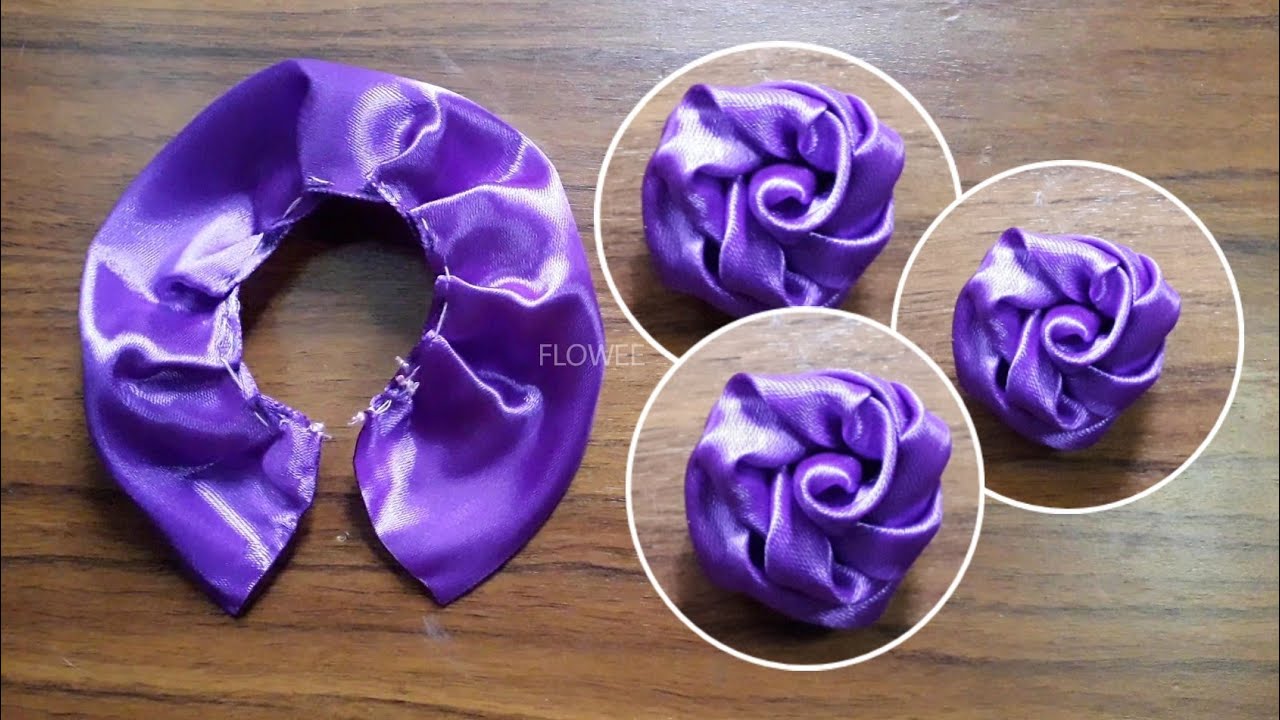 Whole Ribbon Rose - Ribbon Flowers - How to make an easy ribbon rose ...