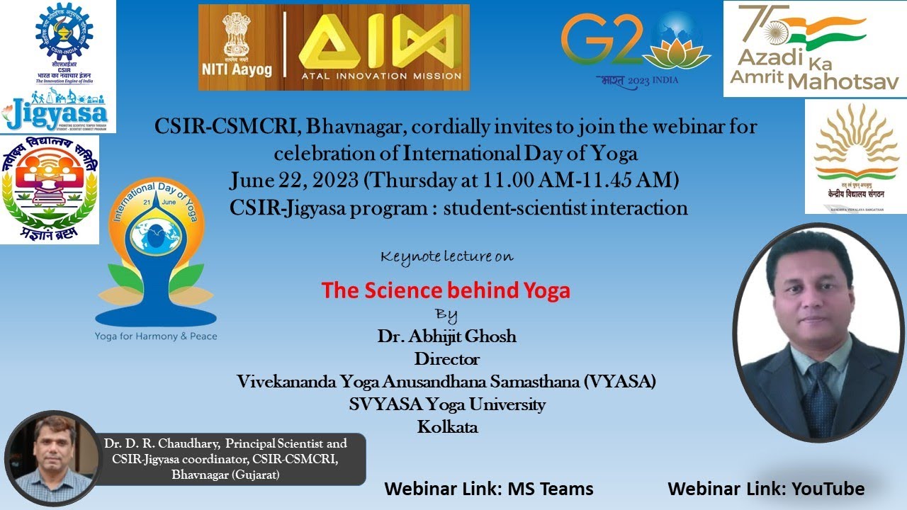 CSIR-Jigyasa program "The Science behind Yoga" - YouTube