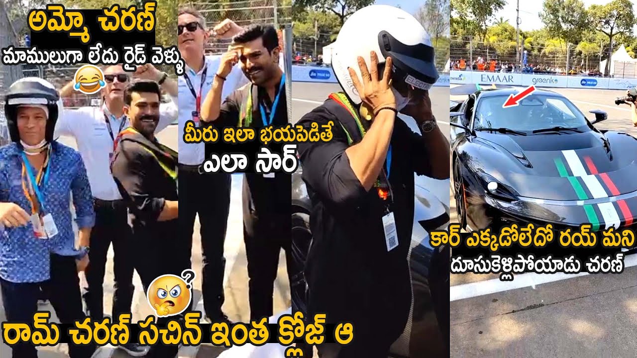 Ram Charan Car Racing At Formula E Racing In Hyderabad | Sachin ...