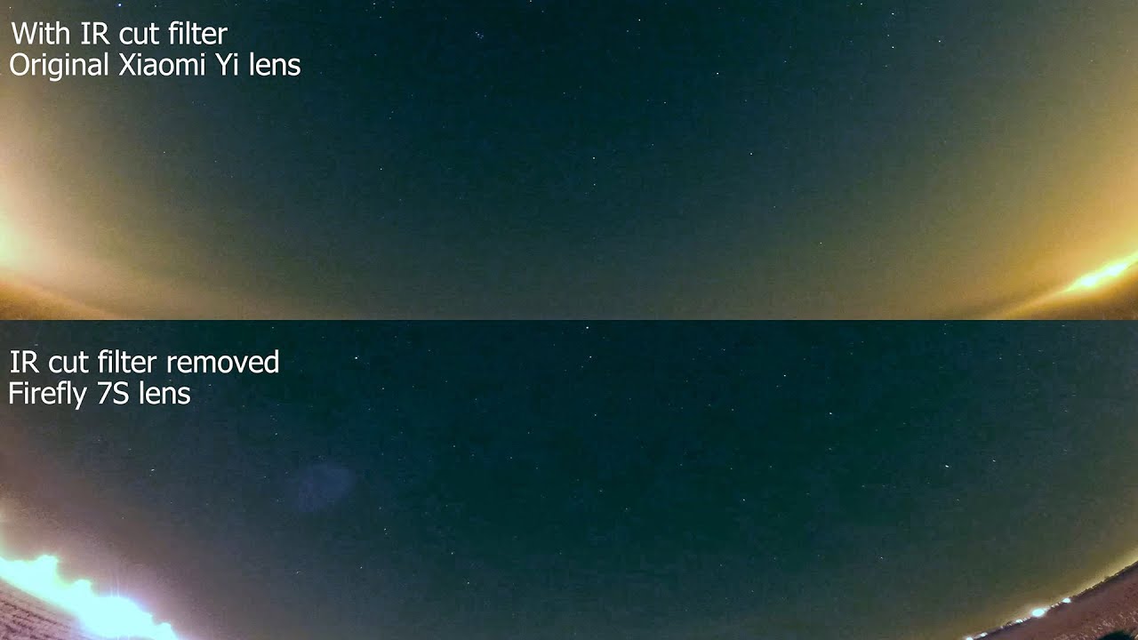With IR cut filter vs. IR cut filter removed night sky timelapse ...