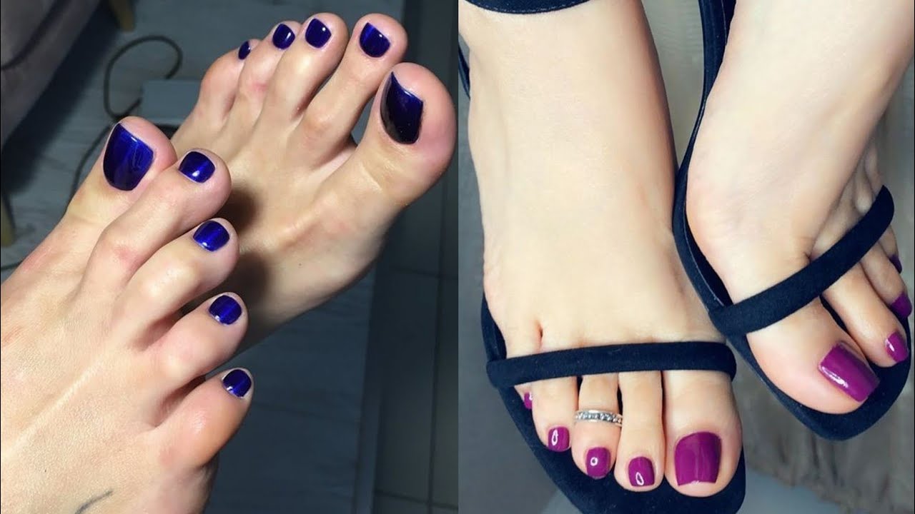 So stunning and elegant shiny toe nails pedicure design ideas💡// Glossy ...