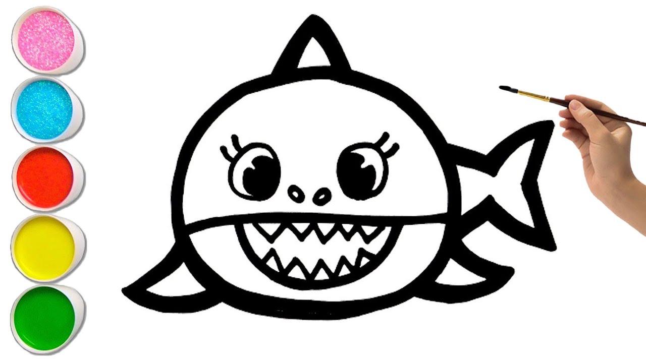 Baby Shark Mama Drawing, Painting and Coloring for Kids, Toddlers | Let ...