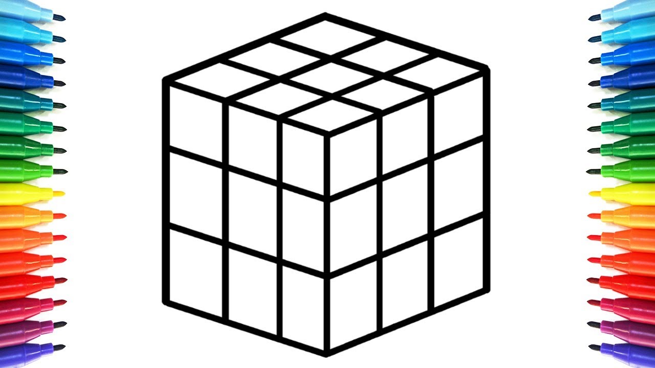 How to Draw CUBE Coloring Pages | Drawing, Coloring & Art for Kids #159 ...
