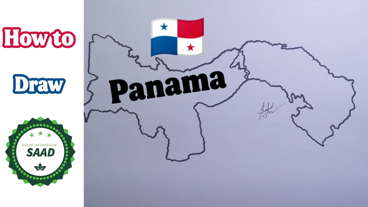 Drawing Panama Map | easy trick to draw Panama Map | 🇵🇦 - YouTube