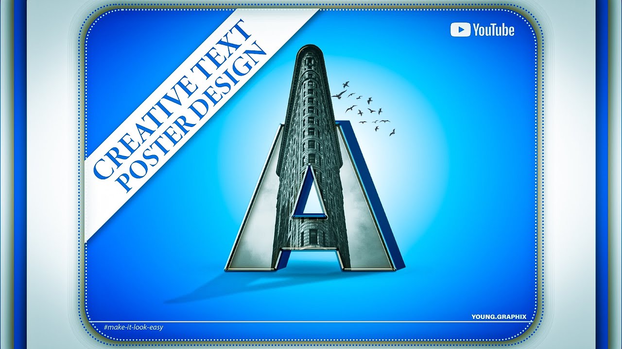 creative text poster design - YouTube