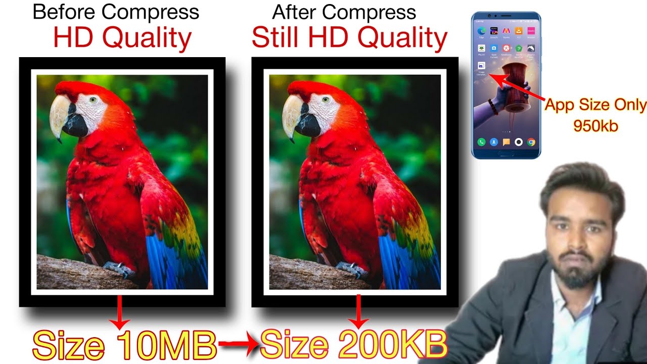 How to Compress image size ? mb to kb in one click 2022 best app. - YouTube