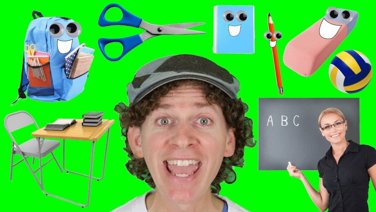 A to Z Alphabet School Things Chant with Matt | Learn School Object ...