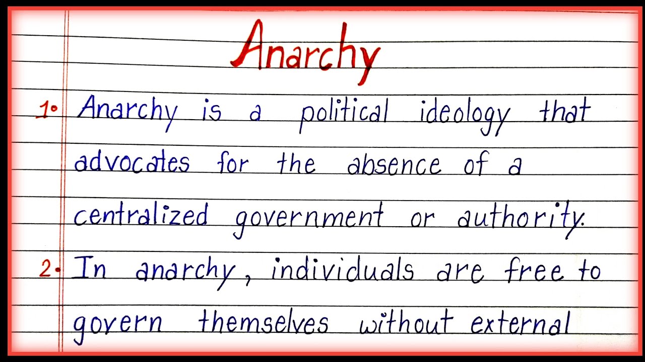 10 Lines on Anarchy in English| About Anarchy| - YouTube