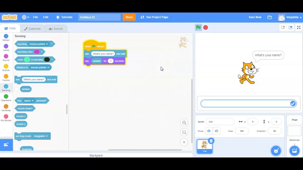 How to make a sprite to ask you questions - YouTube