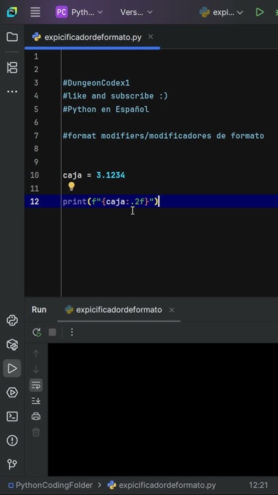 format modifier/modificador de formato: Python en Español - YouTube