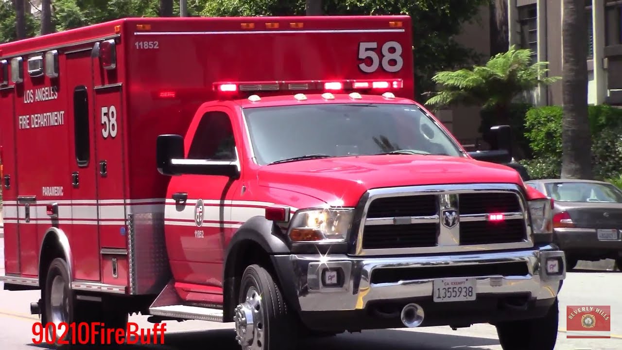 LAFD Rescue 58 Transporting (Whelen Priority) - YouTube