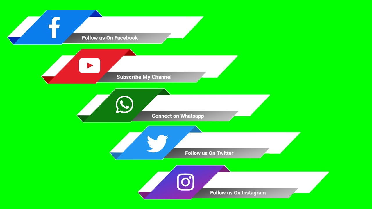 Lower Third Green Screen | Social Media Lower Third Green Screen - YouTube
