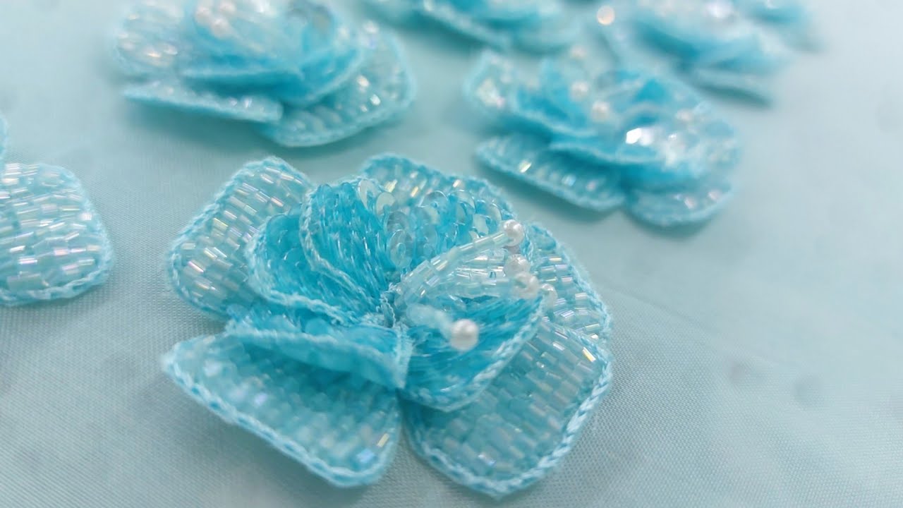 Make A Simple Aari Embroidery 3D Flower With Organza Fabric |aari work ...