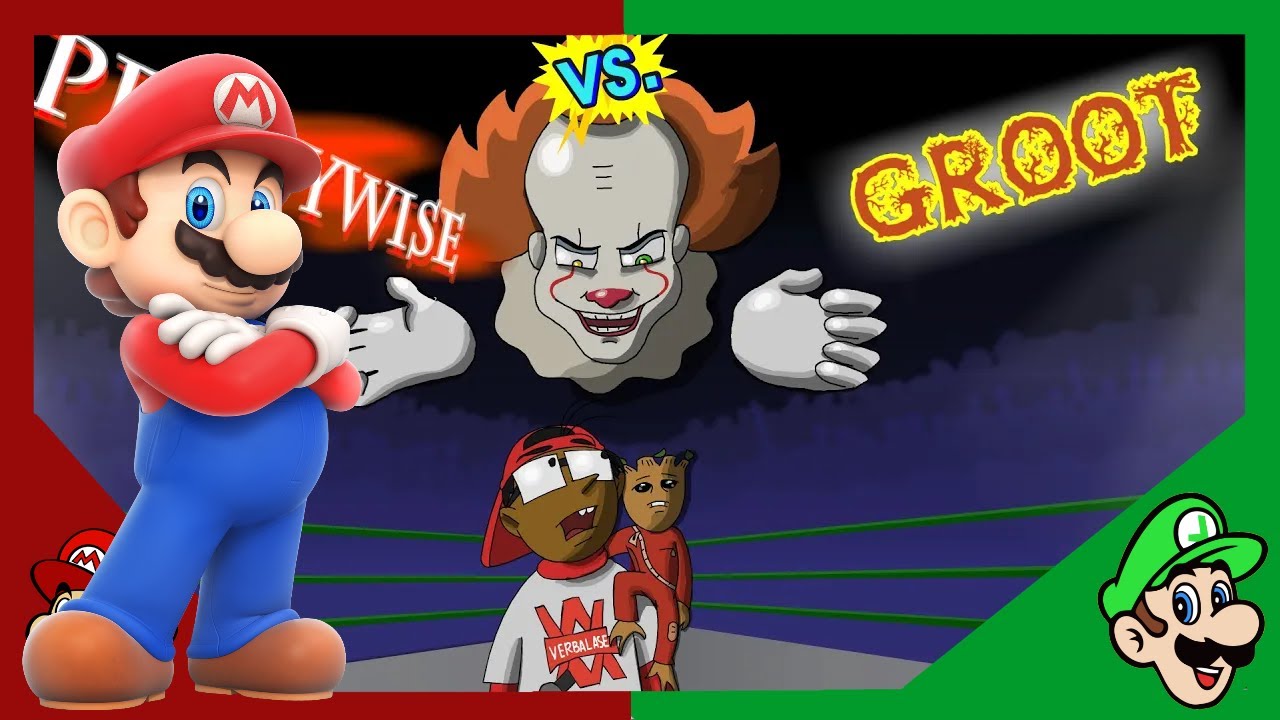 Cute Vs Scary | Mario Reacts To Pennywise Vs Groot - Cartoon Beatbox ...