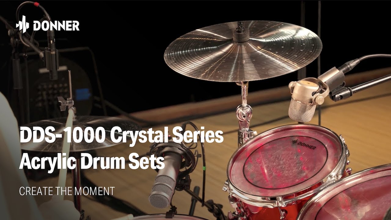 Donner DDS-1000 Crystal Series Acrylic Drum Sets, Isolated Track, No ...