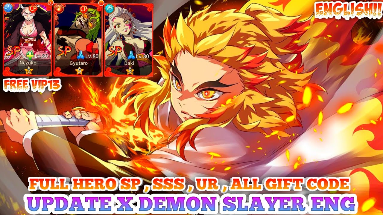 Big Update Char Demon Slayer Eng - V13 , All Hero SP , SSS , UR , 27M Gold , Materials Upgrade ...