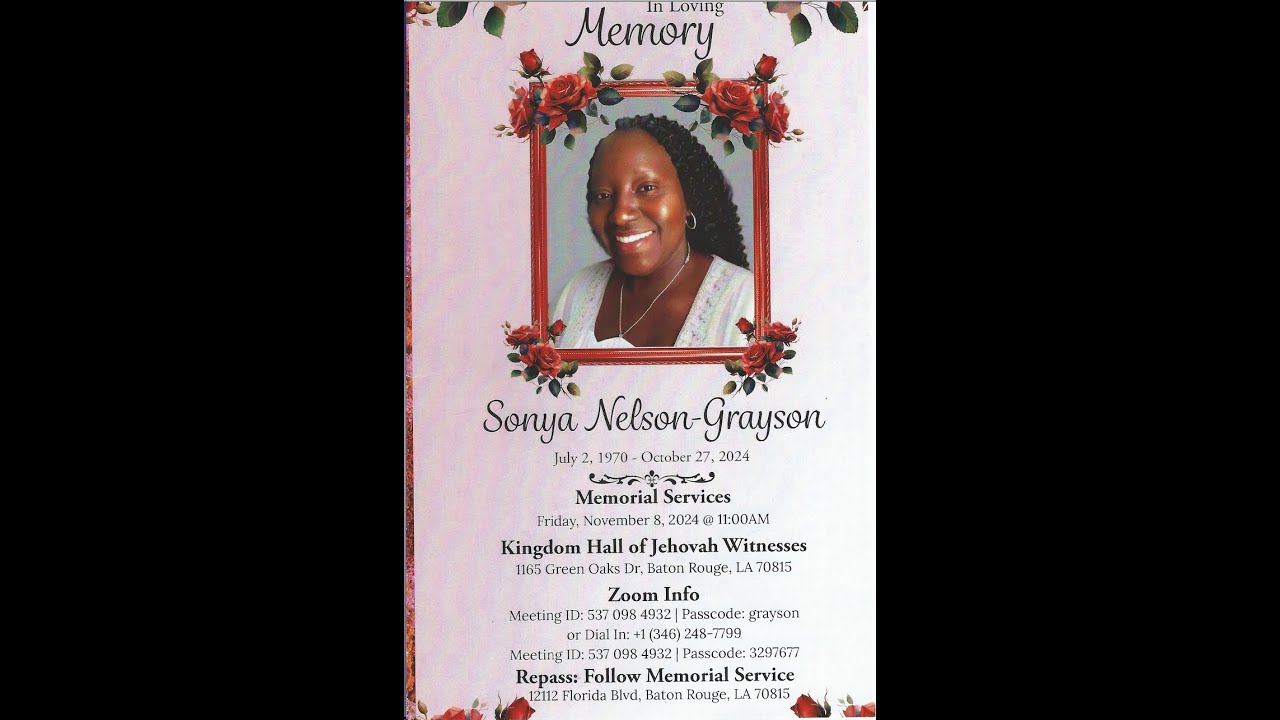 REMEBERING SONYA NELSON GRAYSON - YouTube