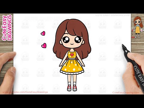 How to Draw a Cute Little Girl Easy 😍