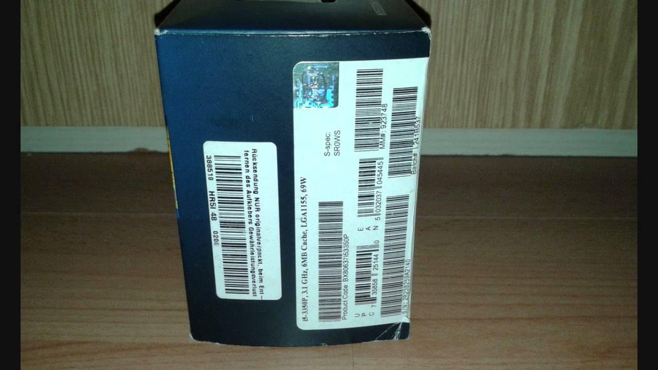 Intel Core I5 3350P Unboxing - YouTube