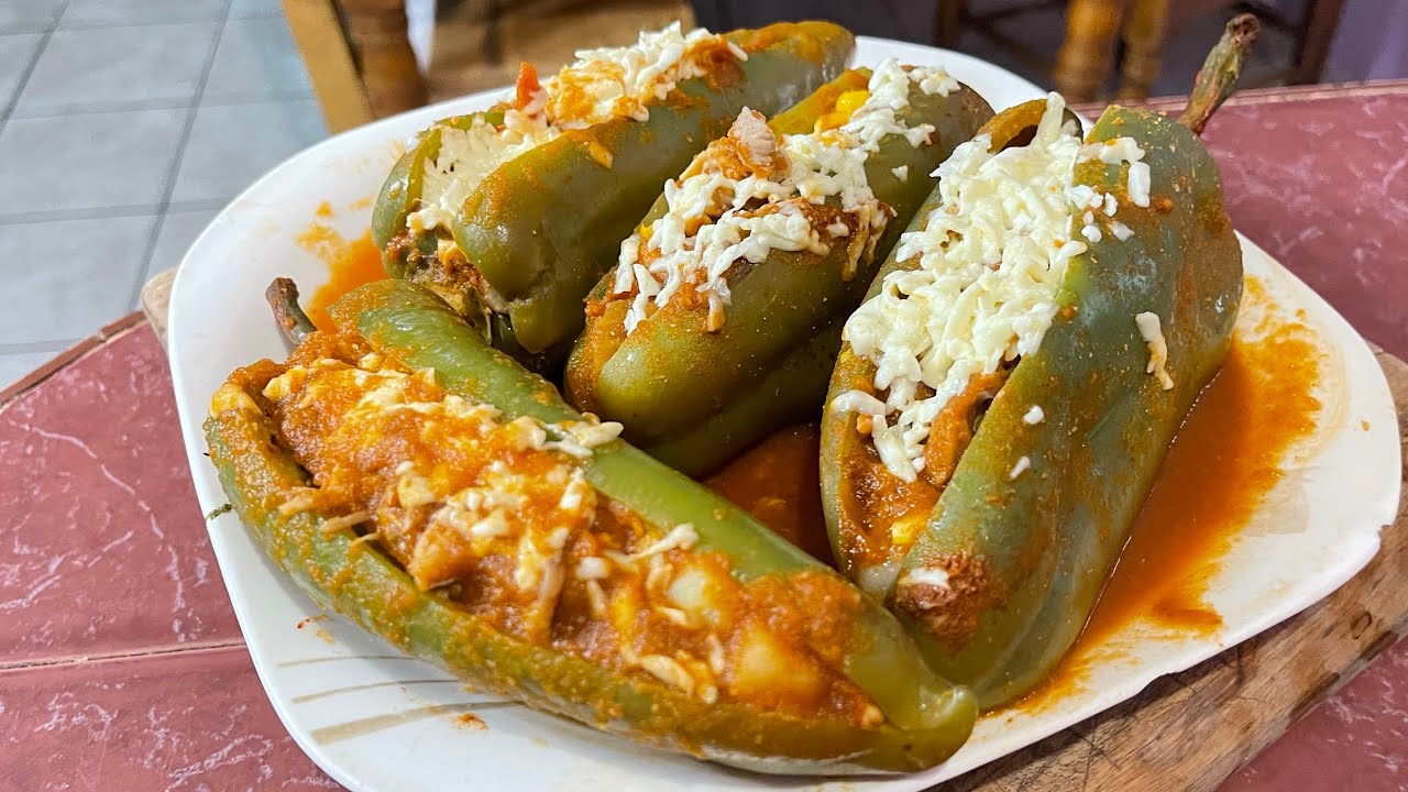 Los Mejores CHILES Rellenos con Pollo y Queso SIN Huevo y Tip para que ...