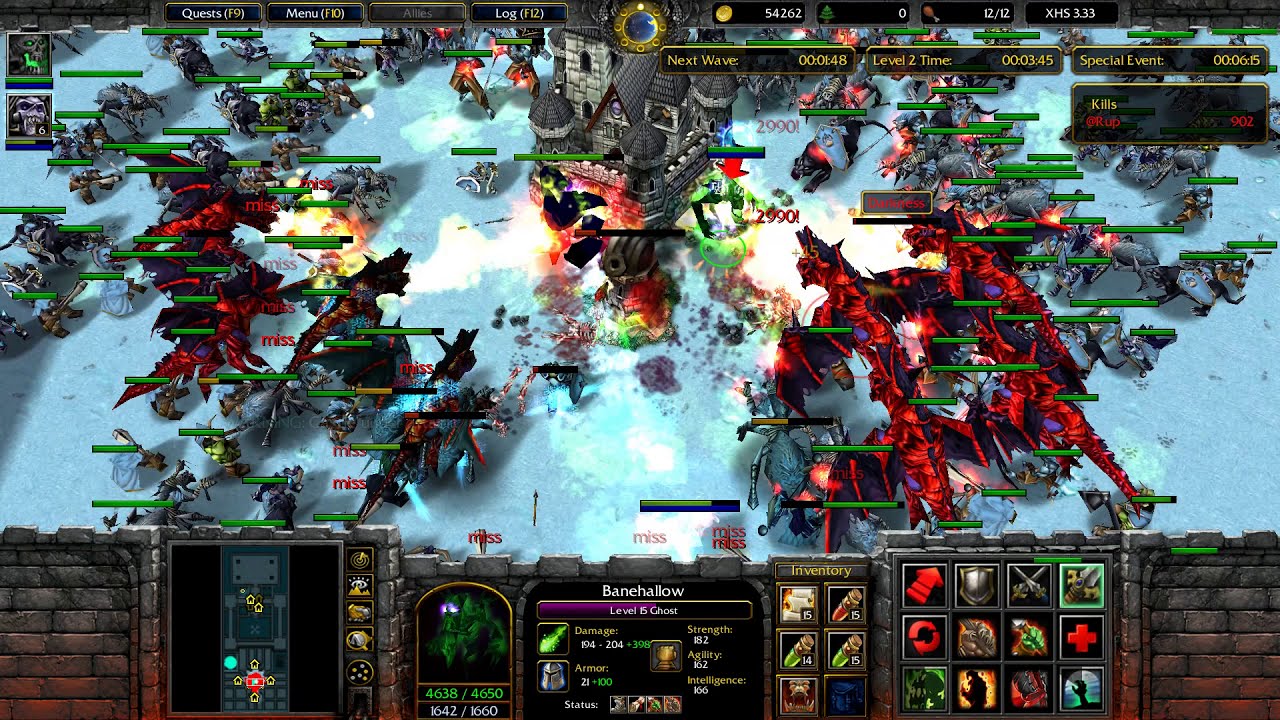 XHeroSiege 3.33: Banehallow and Lich (Extreme, Level 4 Impossible, 8 ...