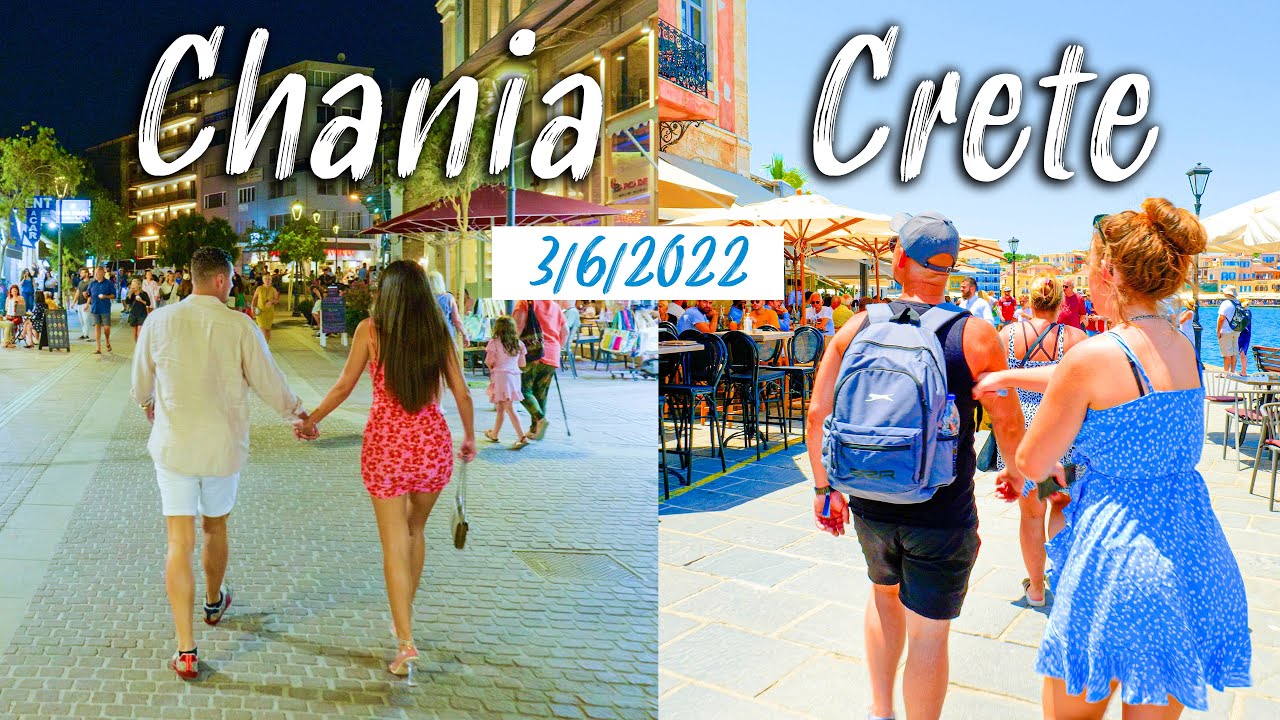 Chania Crete, FASCINATING day and night walk 4k HDR, Crete Greece - YouTube