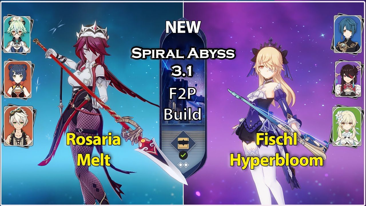 F2P Rosaria Melt & Fischl Hyperbloom | Genshin Impact Spiral Abyss 3.1 ...