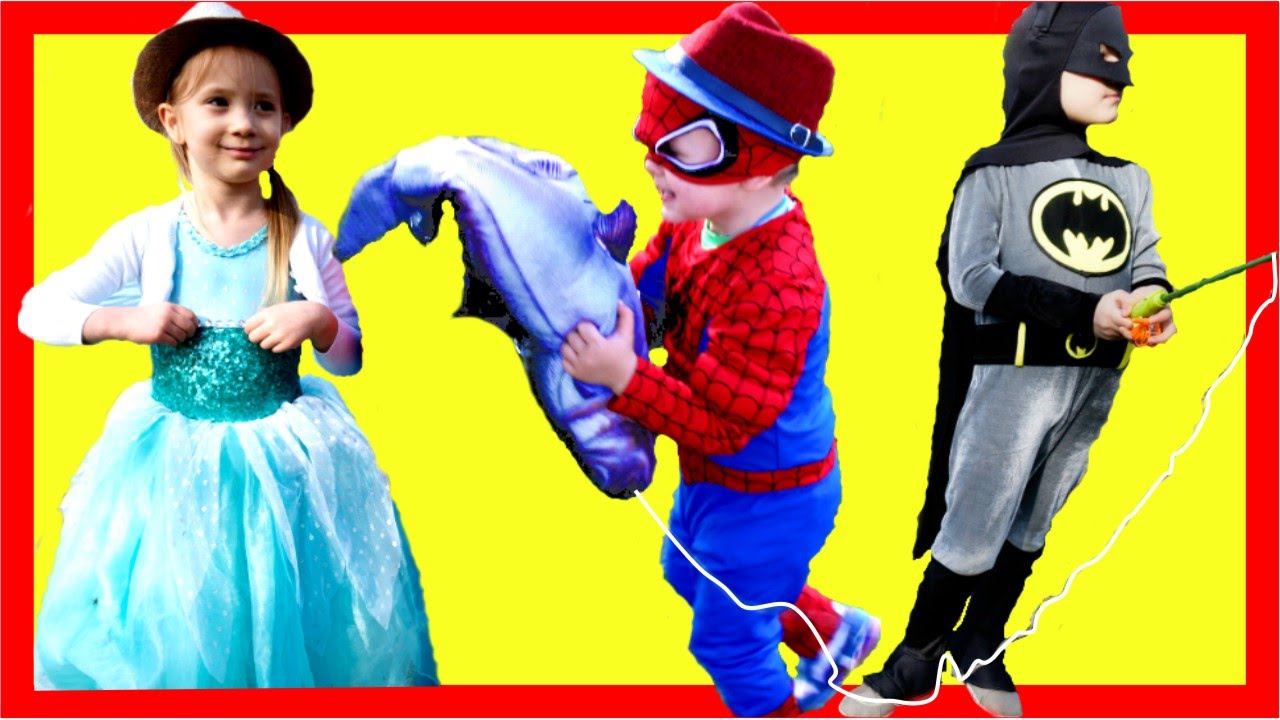 Spiderman, Frozen Elsa Vs Batman! Catch Giant Fish! Superhero Fun in ...