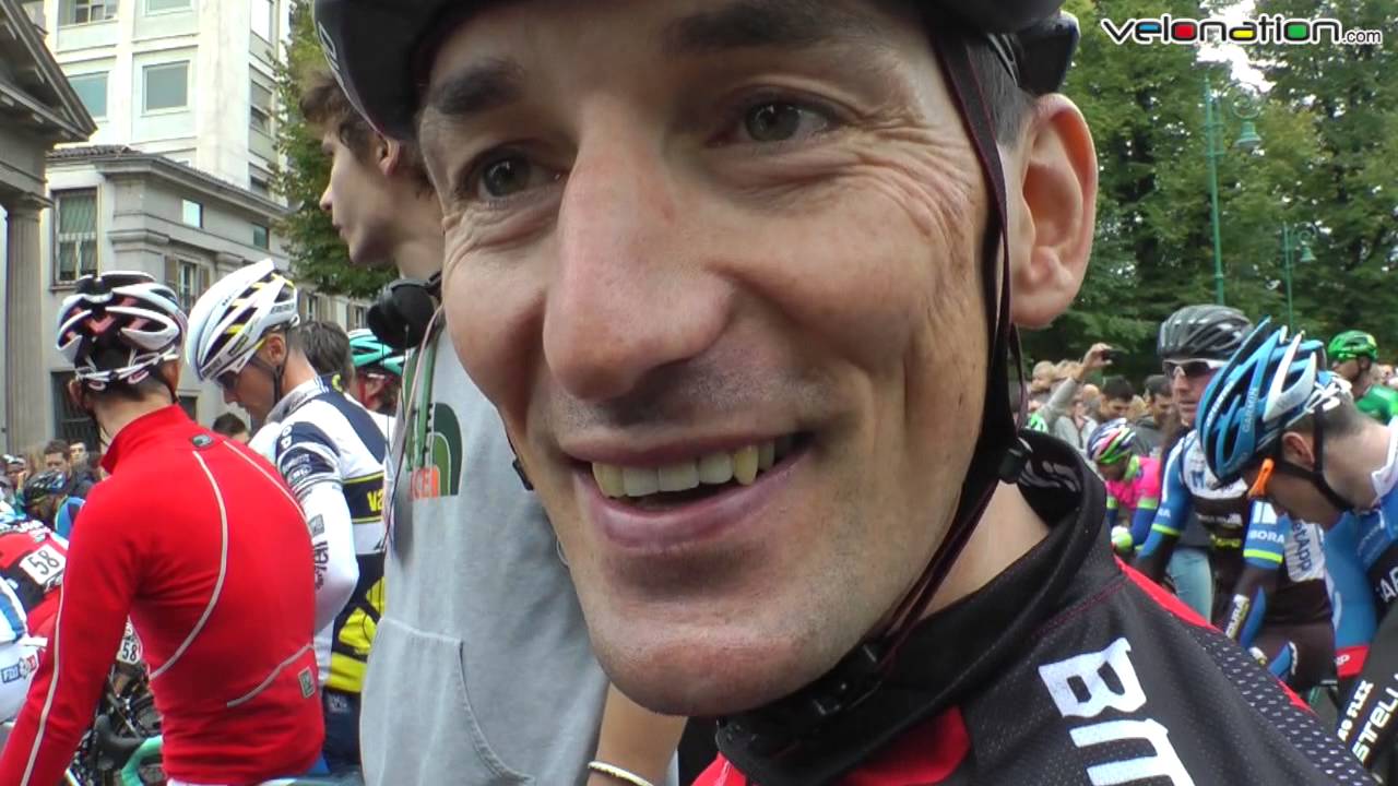 Marco Pinotti interview at start of final Il Lombardia - YouTube