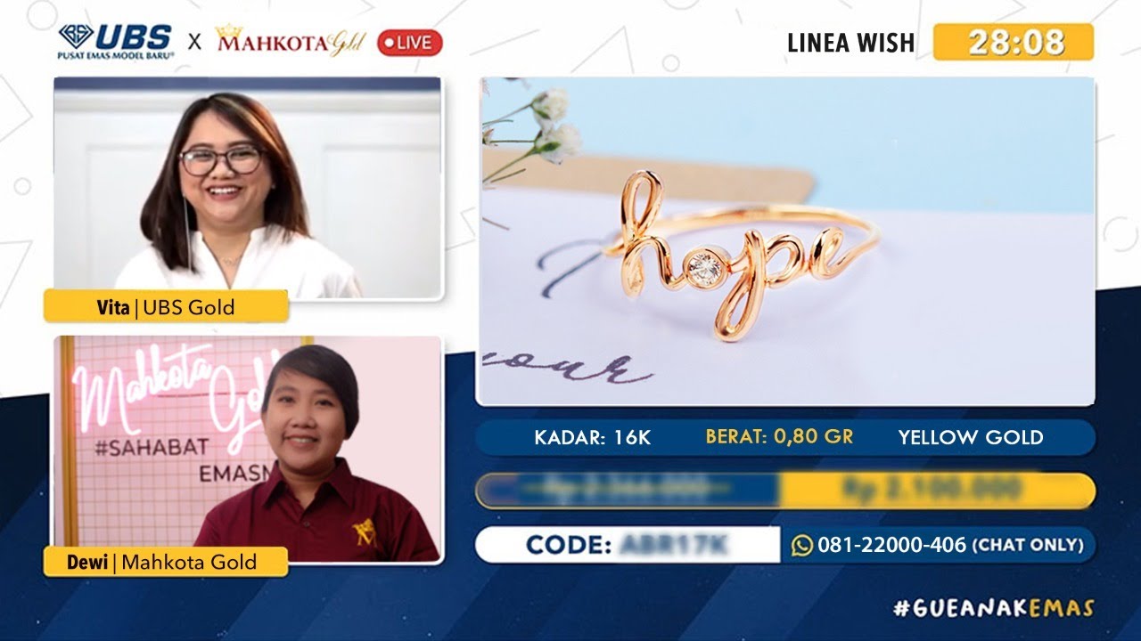 Quick Live Shopping UBS Live (Bersama Mahkota Gold) - YouTube
