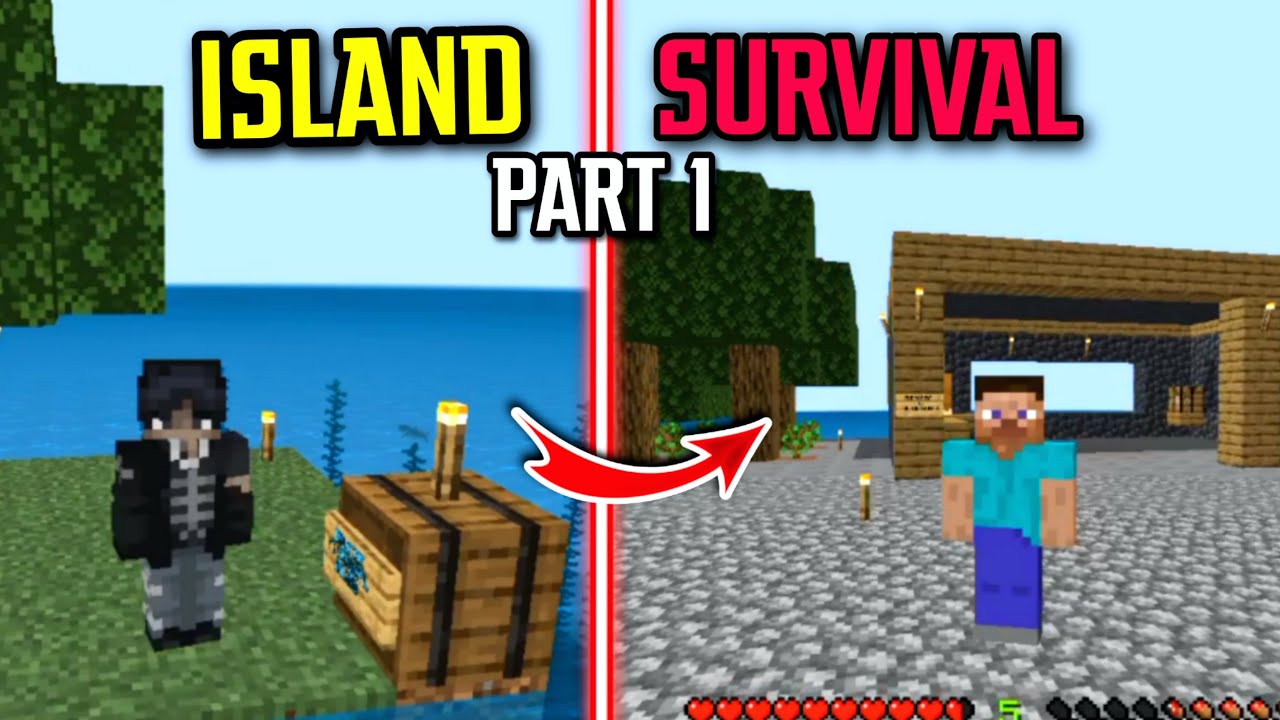 Making Base On Small Island | Minecraft Island Survival Part 1 - YouTube