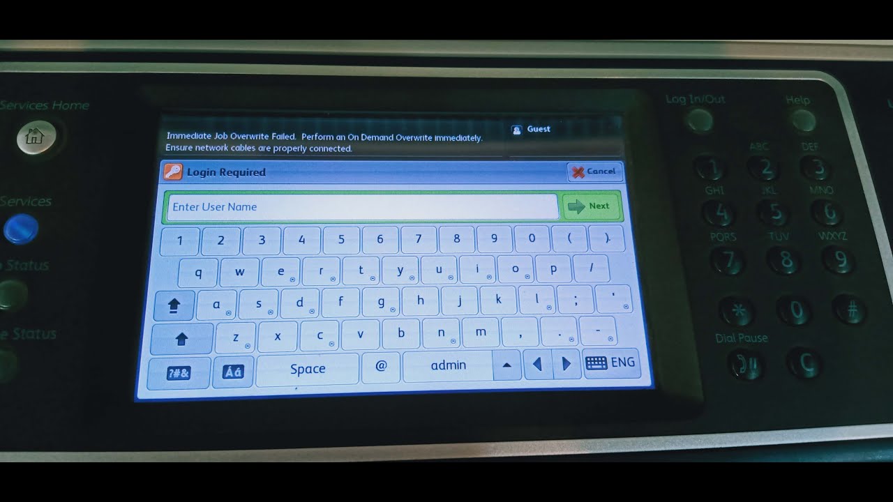 how to set custom key board button xerox 5855 photocopier machine - YouTube