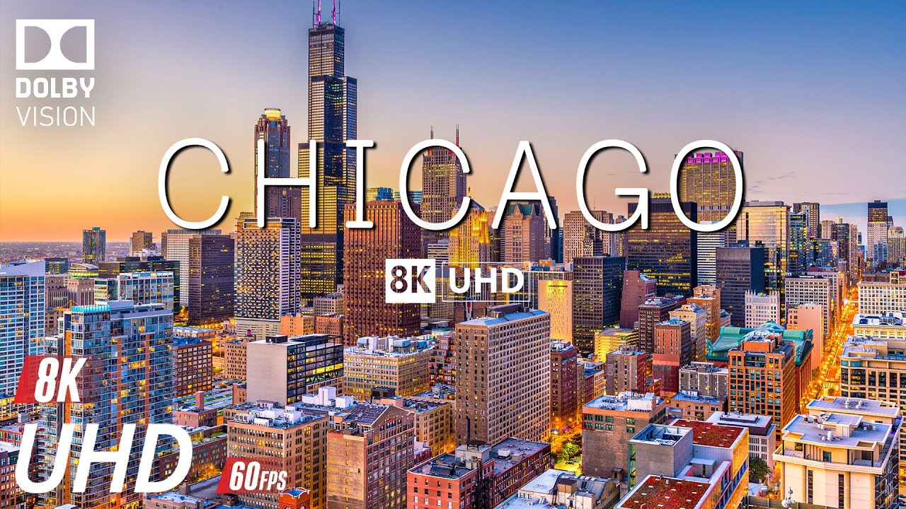 CHICAGO 8K Video Ultra HD With Soft Piano Music - 60 FPS - 8K Nature ...