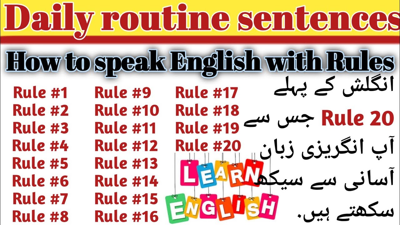 Learn how to speak english fluently with english rules || English ...